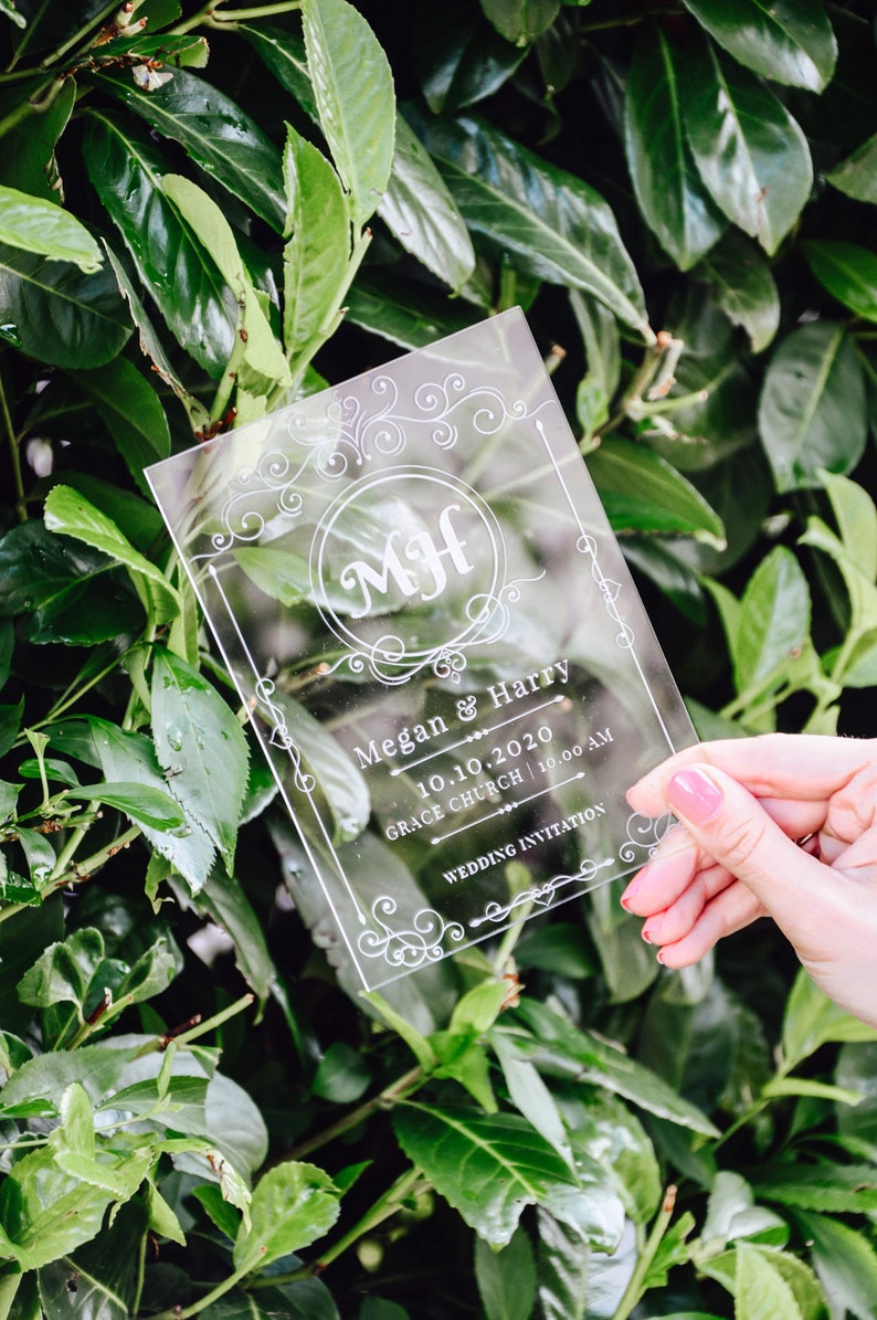 Acrylic Wedding Invitation, Personalized Acrylic Invitation, Unique ...