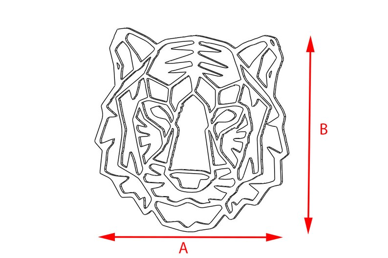 Tiger Animal Wooden Room Wall Decor Geometric Rustic Home - Etsy