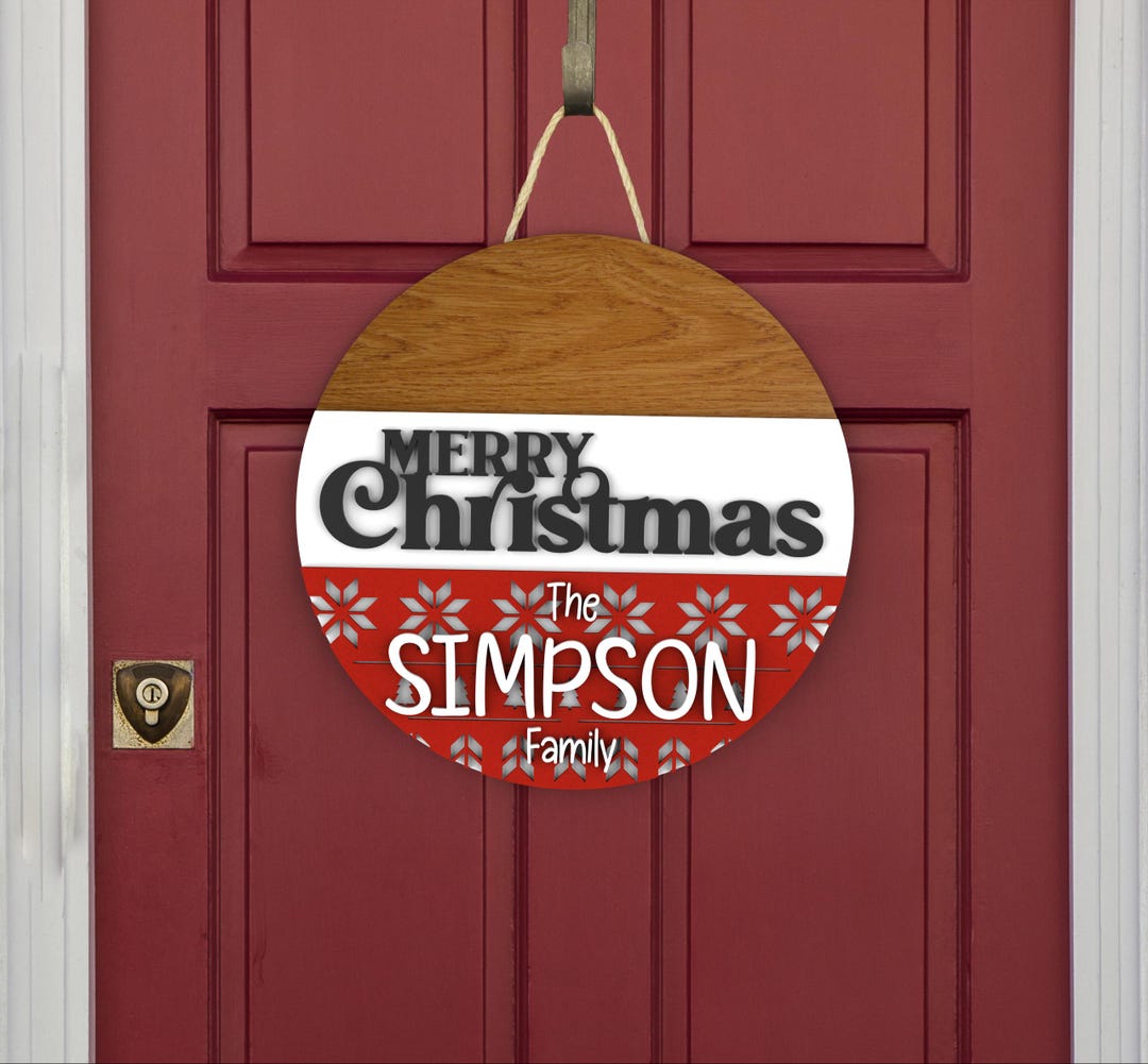 Personalized Christmas Family Sign Christmas Welcome Sign Family Name ...