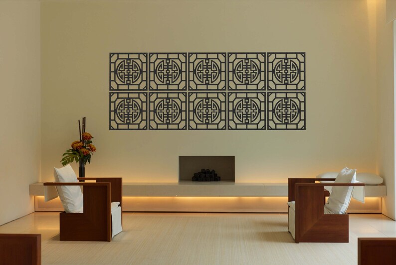Asian style wooden handmade wall decoration panel room | Etsy