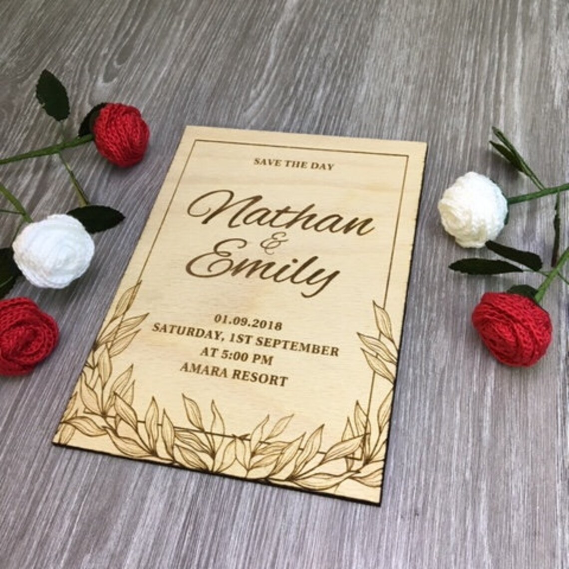 Personalized Wood Wedding Invitation Real Wood Invitation - Etsy