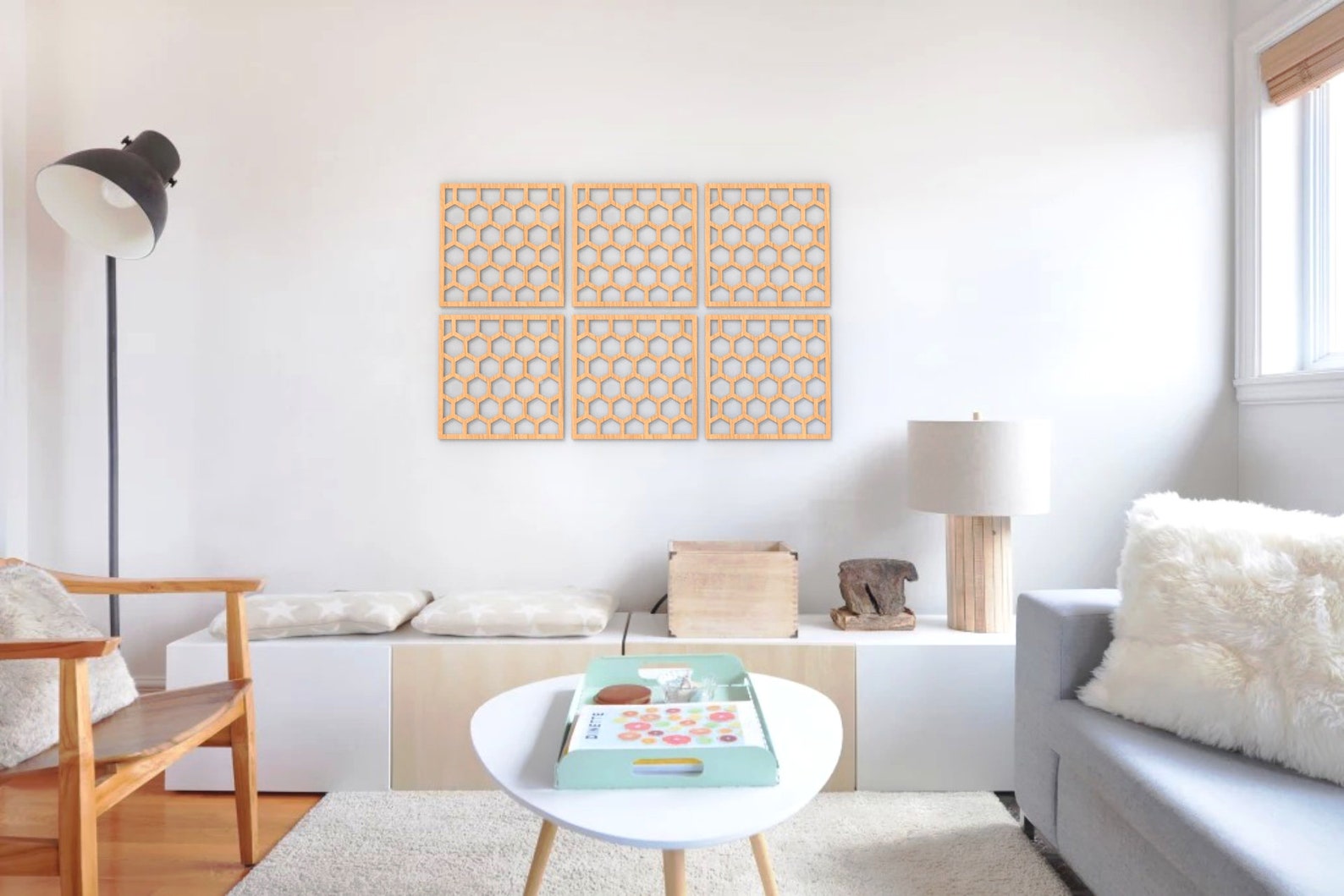 Honeycomb Pattern Style Wooden Handmade Room Division Wall - Etsy