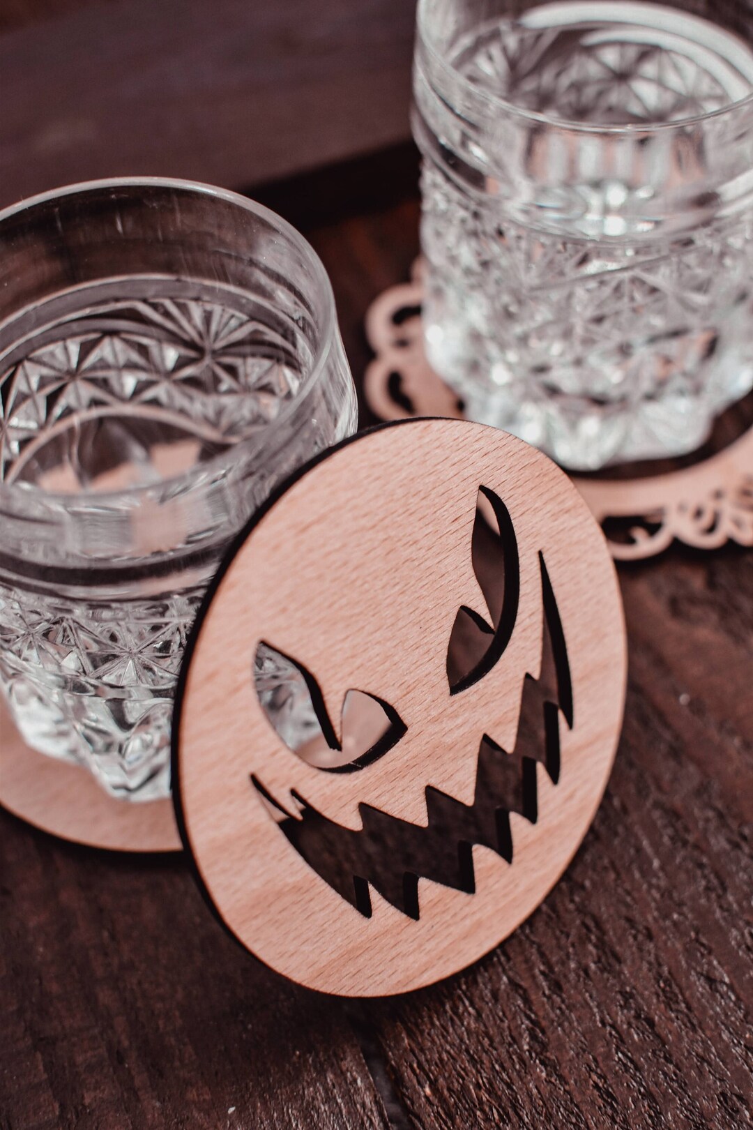 Halloween Coasters Scary Pumpkin Halloween Home Decor - Etsy