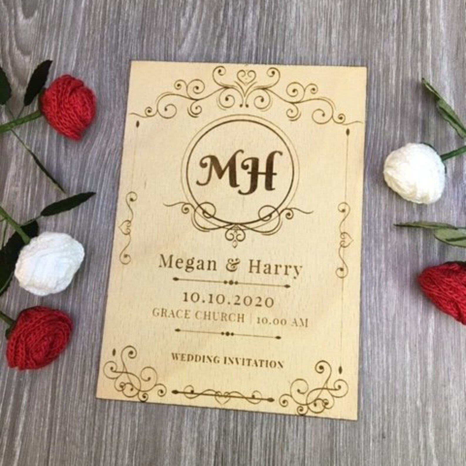 Personalized Wood Wedding Invitation Real Wood Invitation - Etsy