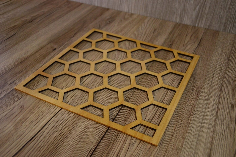 Honeycomb pattern style wooden handmade room division wall | Etsy