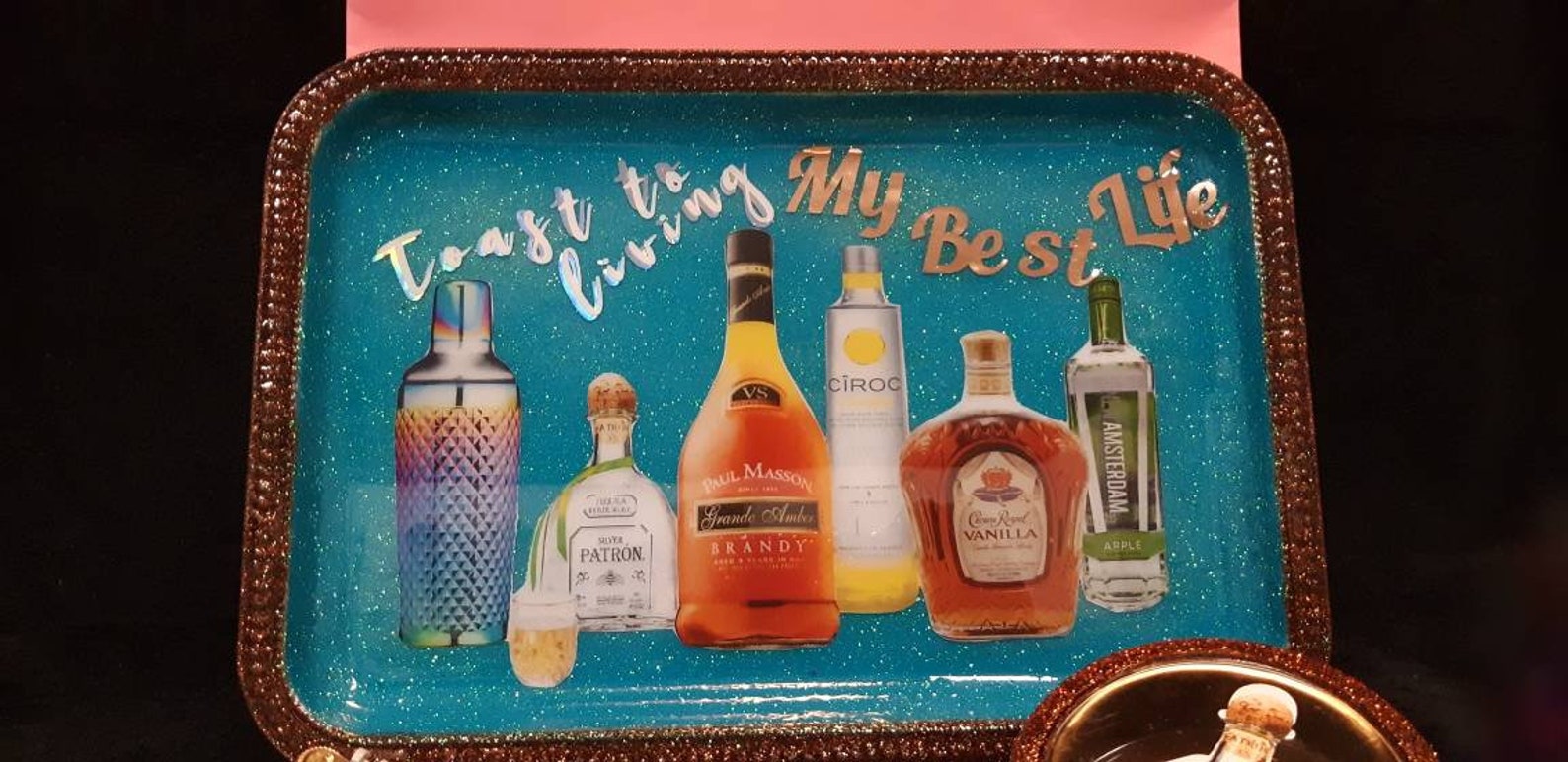 A Toast to Living Your Best Life Tray Set - Etsy