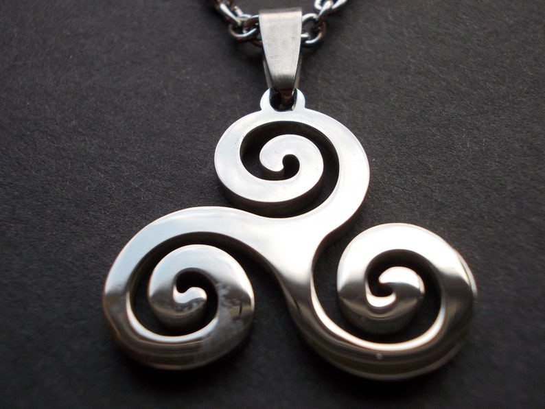 Triskelion,triskeli, Spiral, 316L Stainless Steel Druid Pendant ...