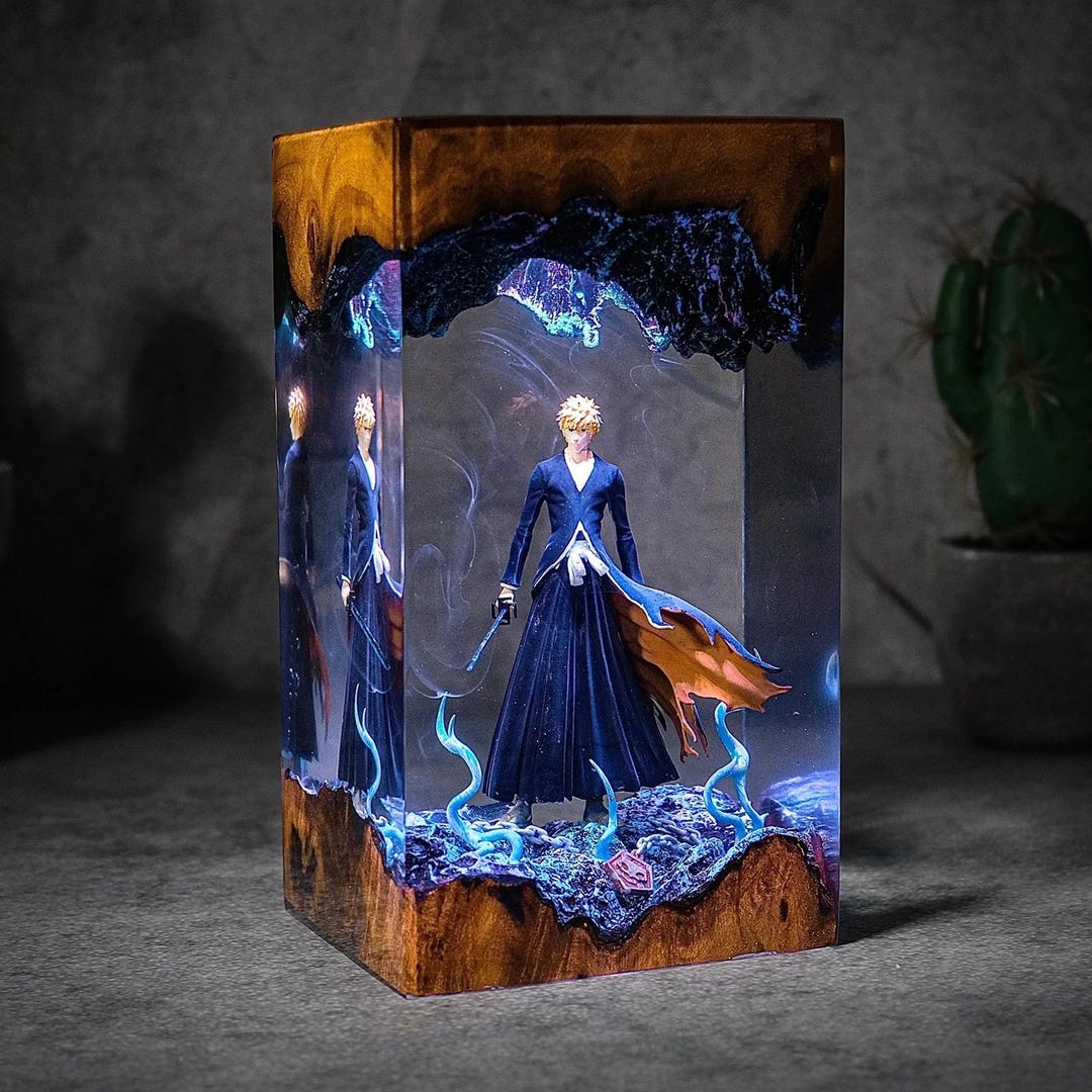 Ichigo Kurosaki Bleach Resin Lamp – Anime LED Diorama Night Light for ...