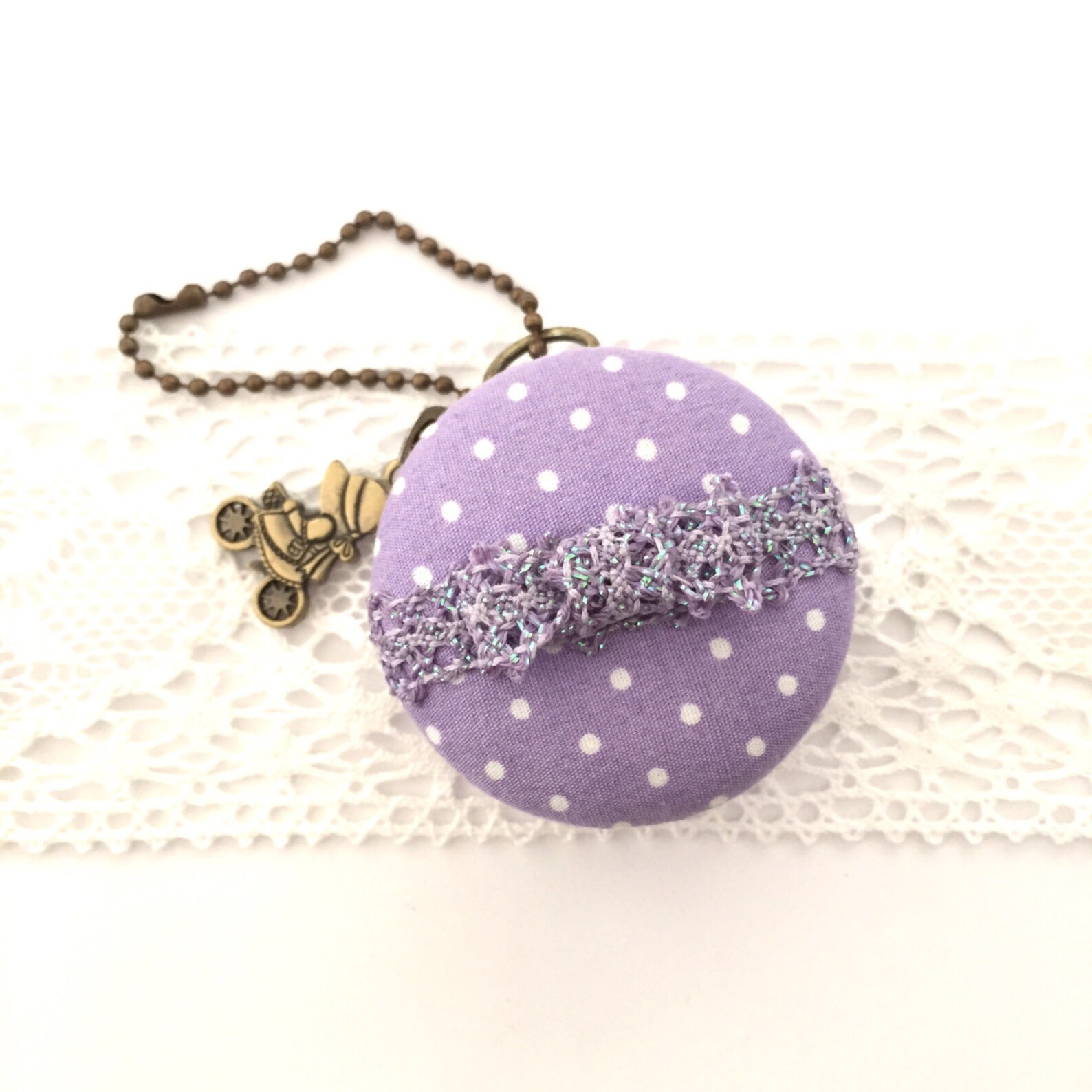 5 Cm Macaron Coin Purse Jewelry Pouch Violet With White - Etsy