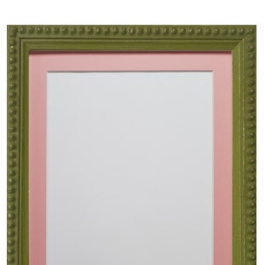 Crown Olive Green Photo Frame With Pink Mount, Wooden Bobbin Distressed ...