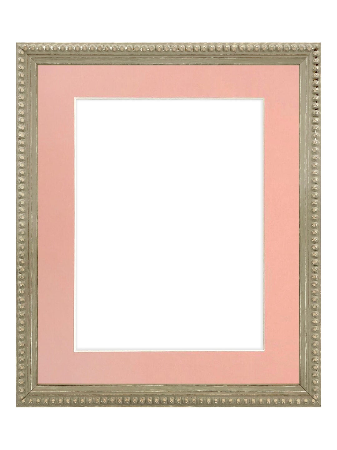 Crown Clay Photo Frame With Pink Mount, Wooden Bobbin Distressed Frame ...