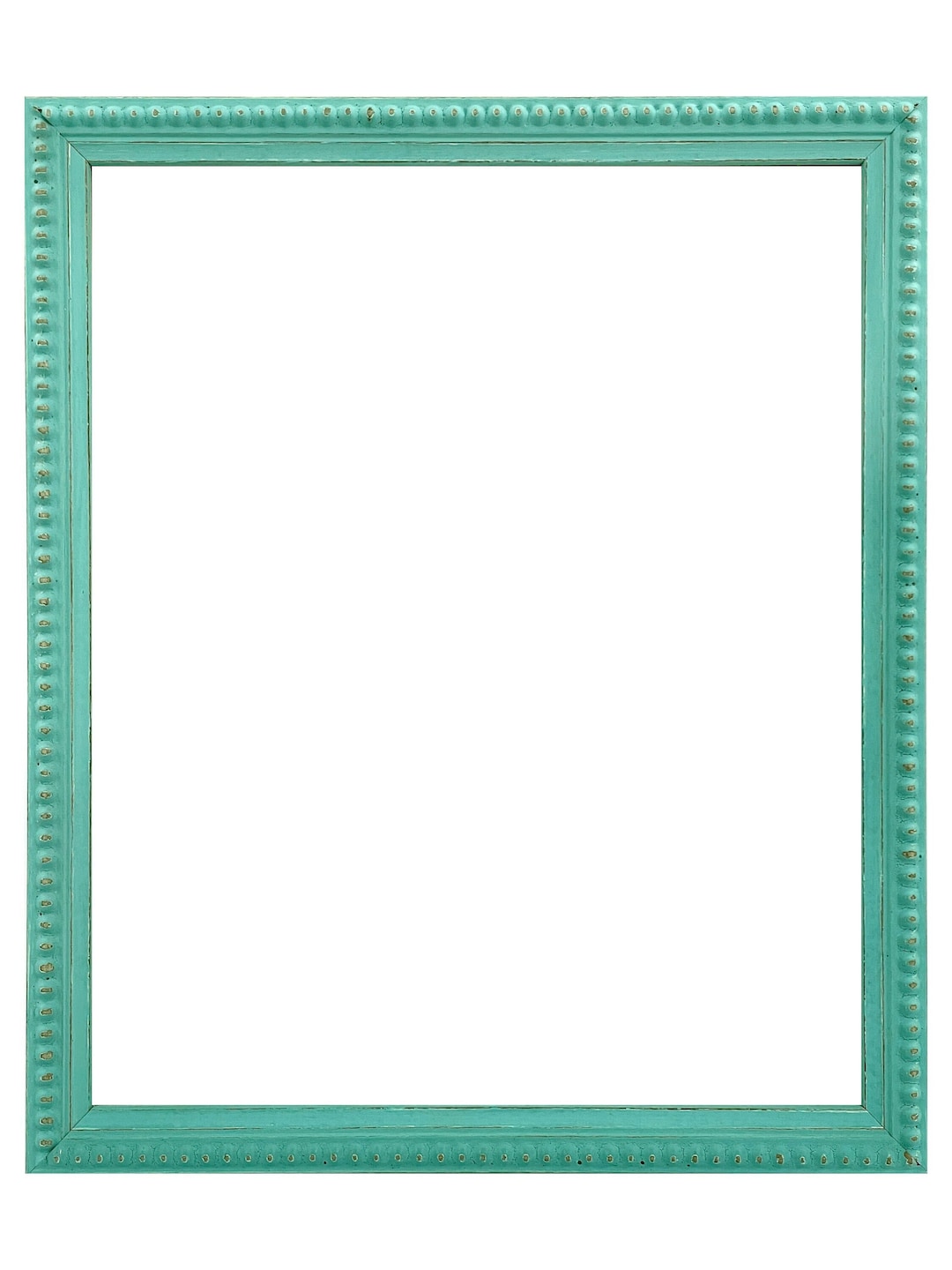Crown Turquoise Wooden Picture Frame, Wooden Bobbin Distressed Frame ...