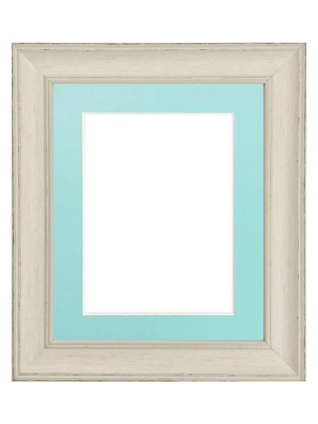 Scandi Ivory Grey Photo Frame With Blue Mount Ivory Picture - Etsy