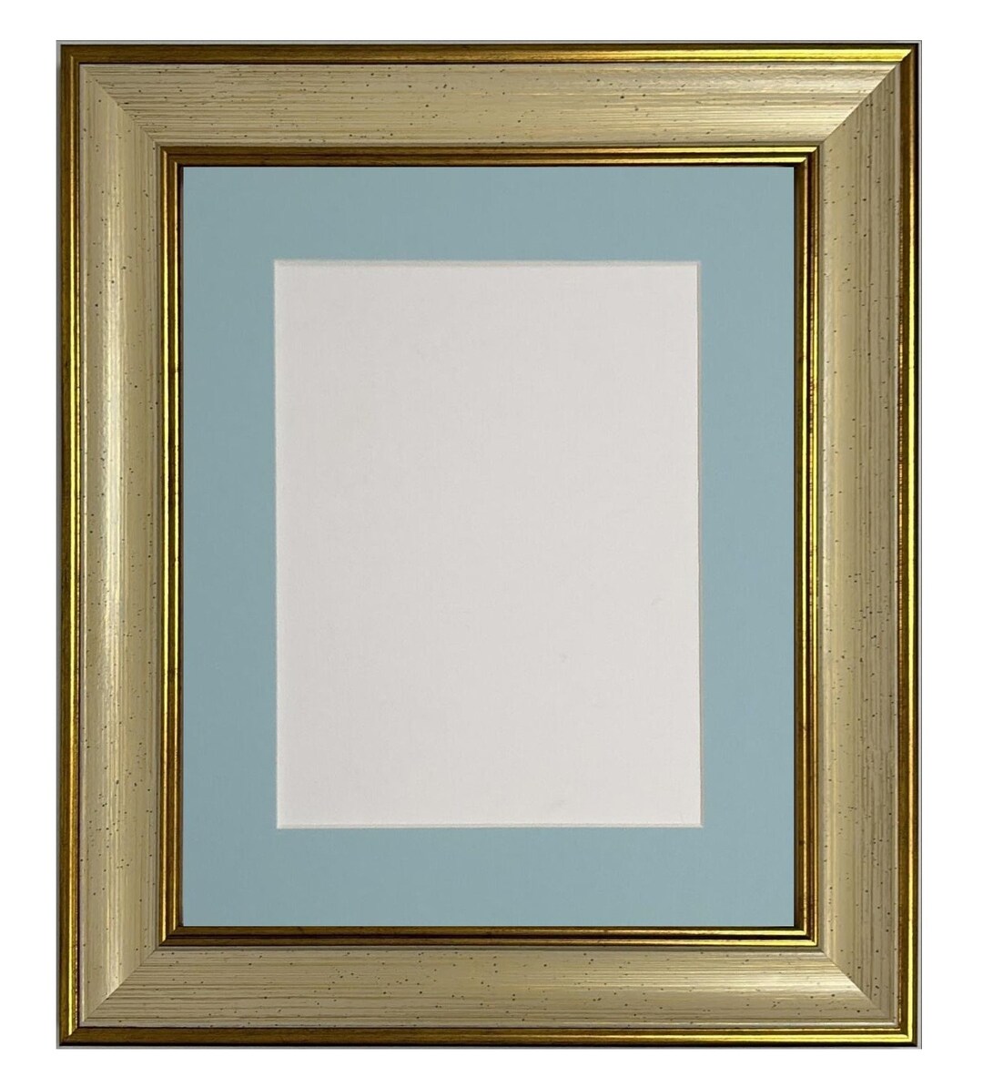Scandi Cream and Gold Photo Picture Frame With A Blue Mount, Poster ...