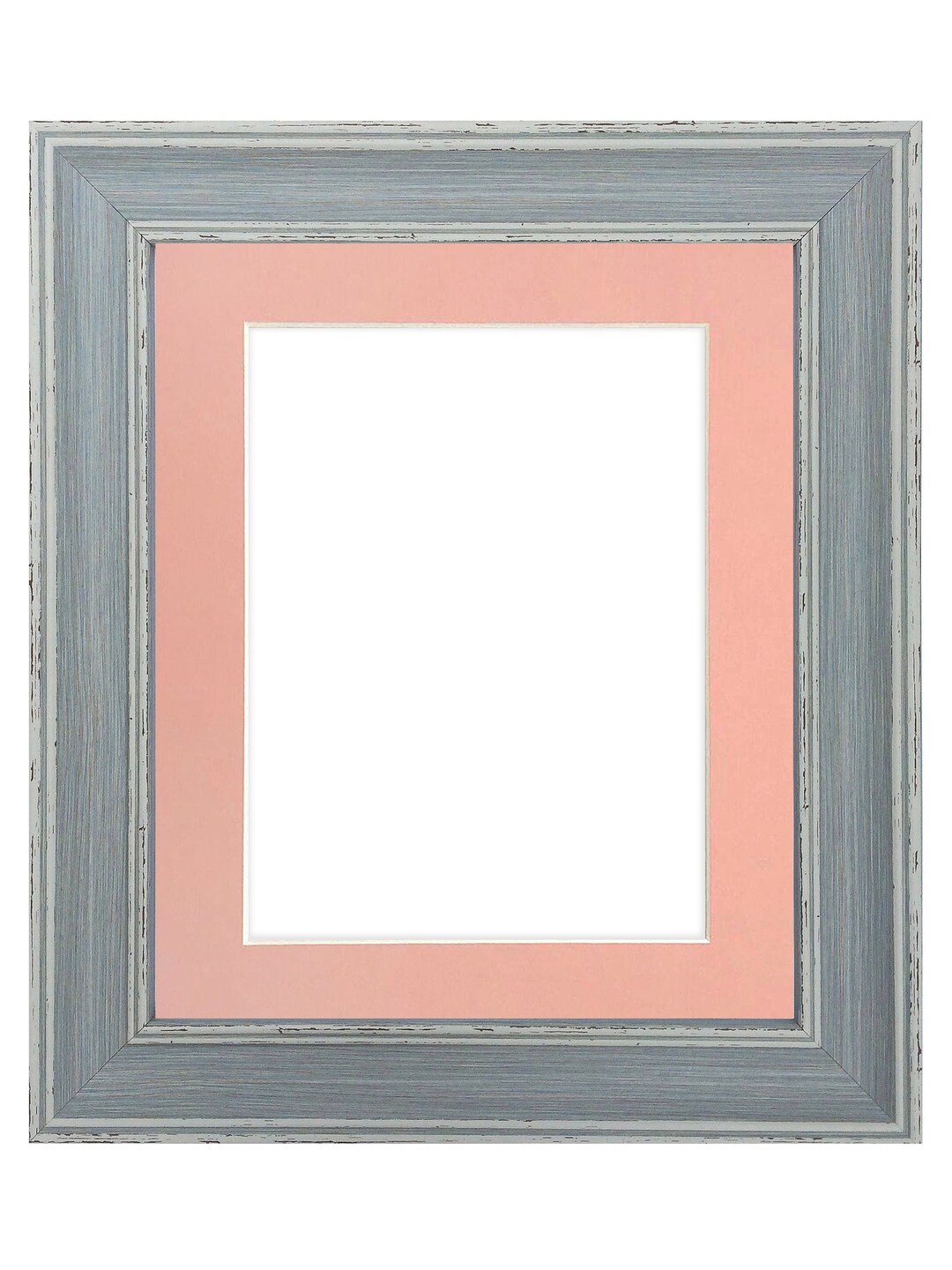 Scandi Blue Photo Frame With Pink Mount, Blue Picture Frame, Blue ...