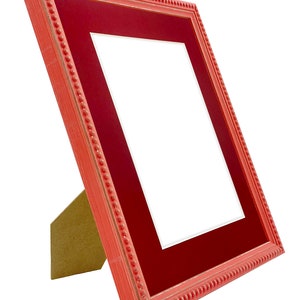 Crown Red Photo Frame With Red Mount, Wooden Bobbin Distressed Frame ...