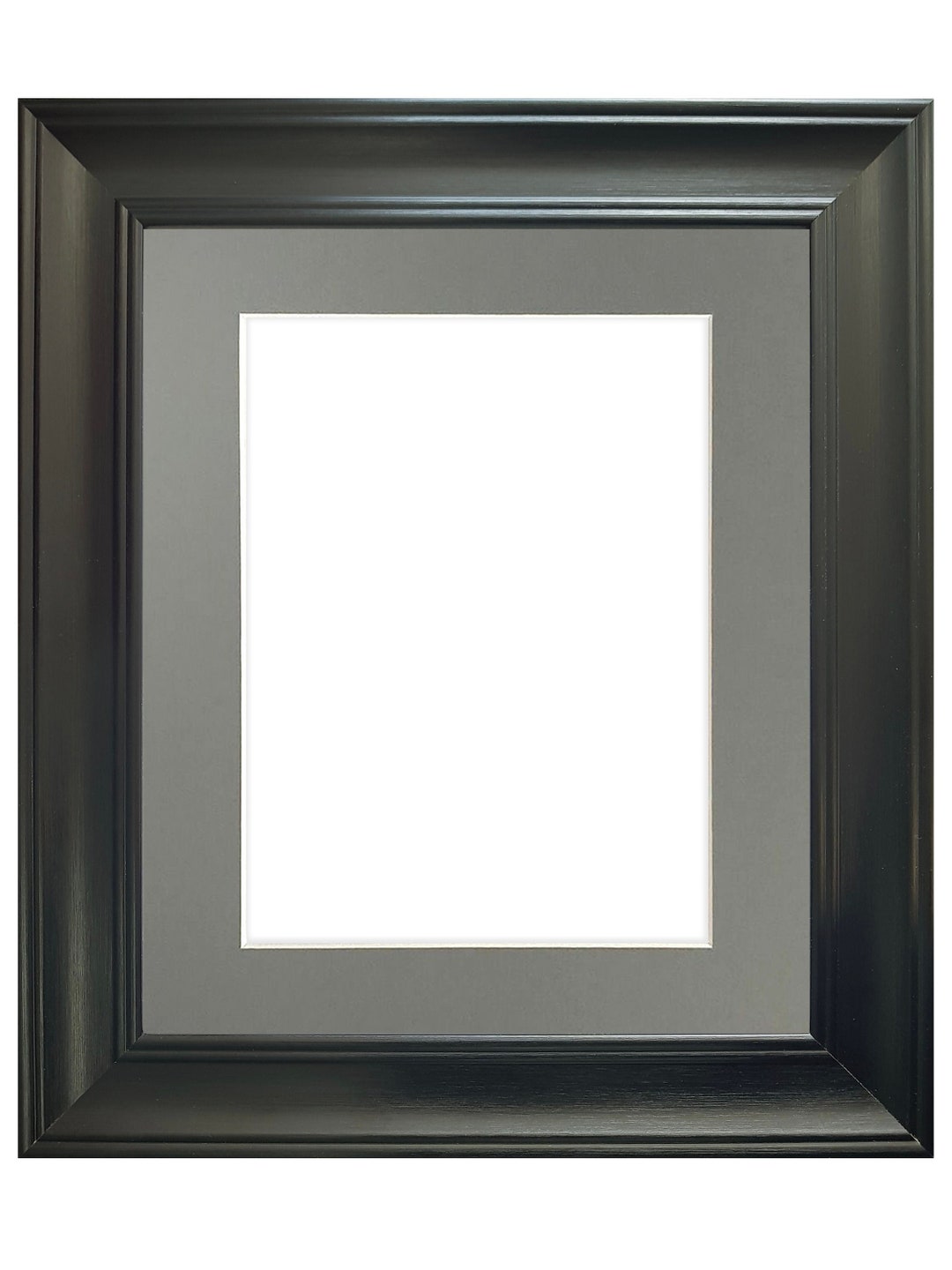 Scandi Black Frame With Dark Grey Mount, Black Picture Frame, Black ...