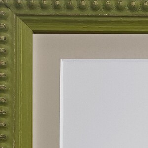 Crown Olive Green Photo Frame With Light Grey Mount, Wooden Bobbin ...