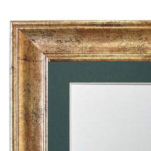 Scandi Antique Gold Photo Frame With Dark Green Mount, Copper Picture ...