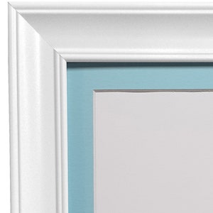 Scandi Vintage White Photo Frame With Blue Mount, White Frame & Mount ...