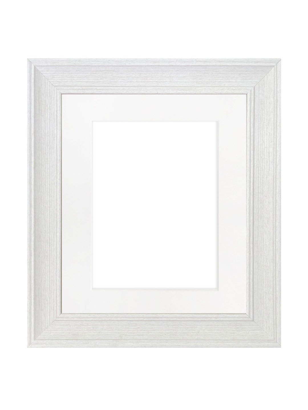 Scandi White Limed Photo Frame With White Mount, White Picture Frame ...