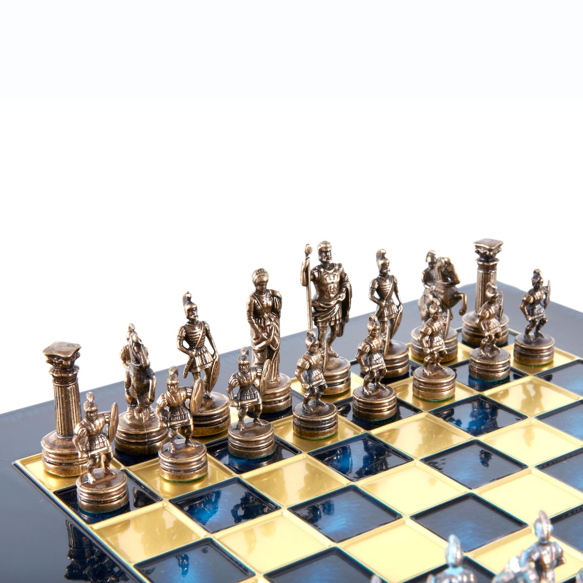 Greek Roman Army Chess Set - Blue&copper With Blue Board - Etsy