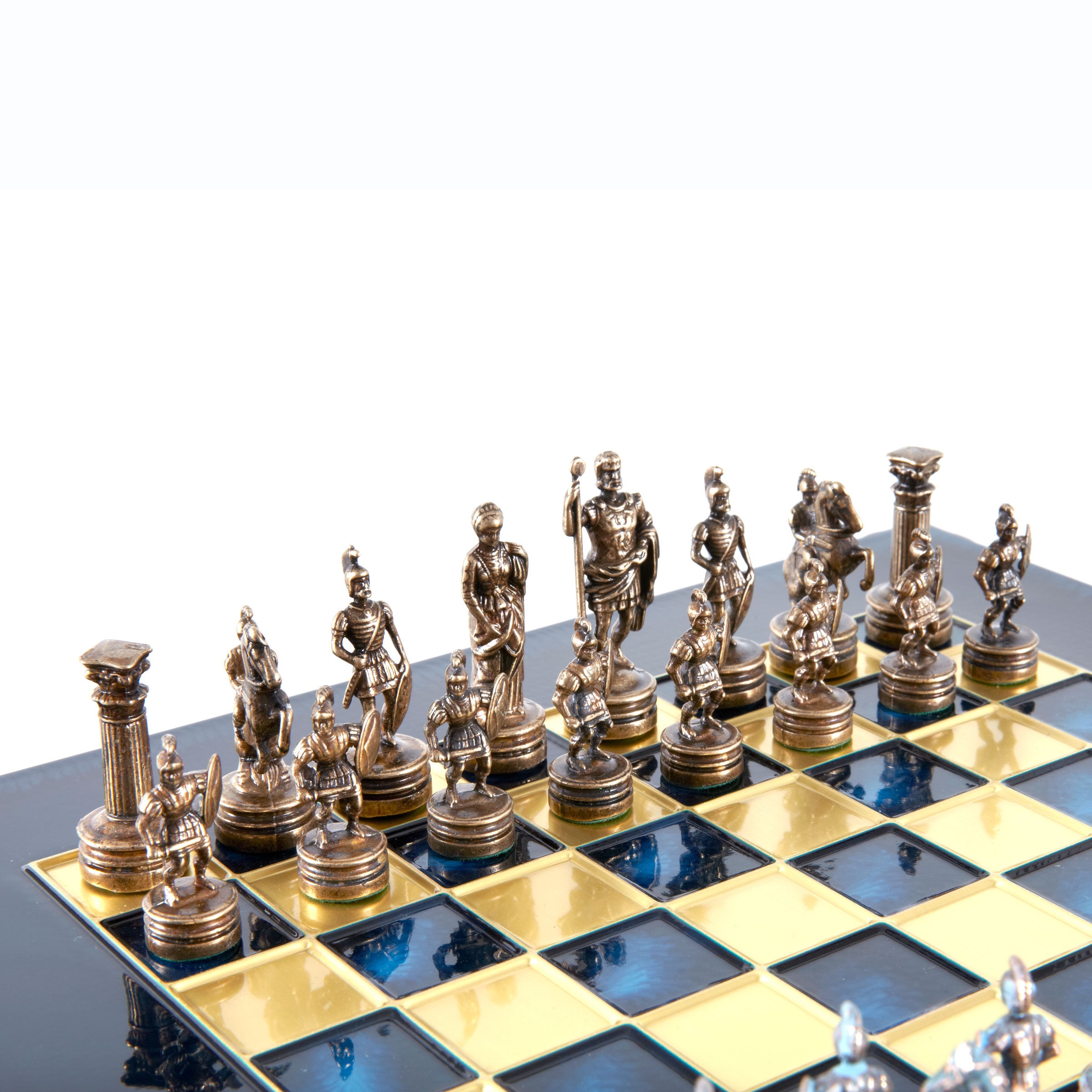 Greek Roman Army Chess Set - Blue&copper With Blue Board - Etsy
