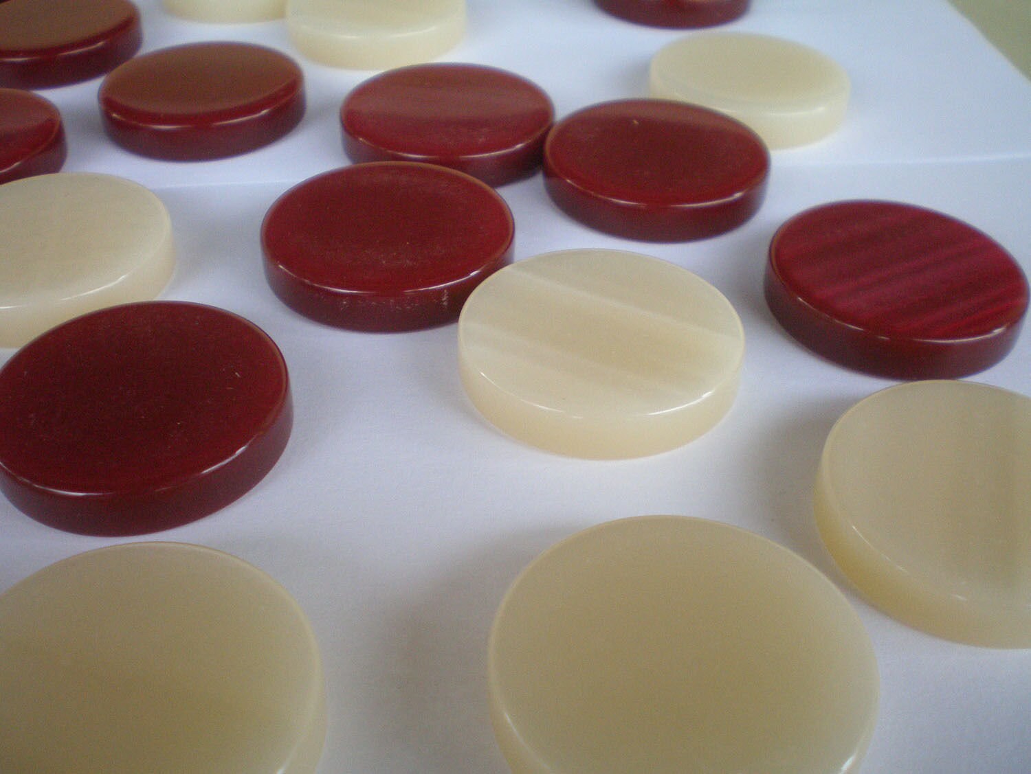 30 Acrylic Backgammon Checkers Chips Red & Ivory 1.4 Inches - Etsy Canada