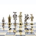 Knights Chess Set Brass&nickel Blue Chess Board - Etsy