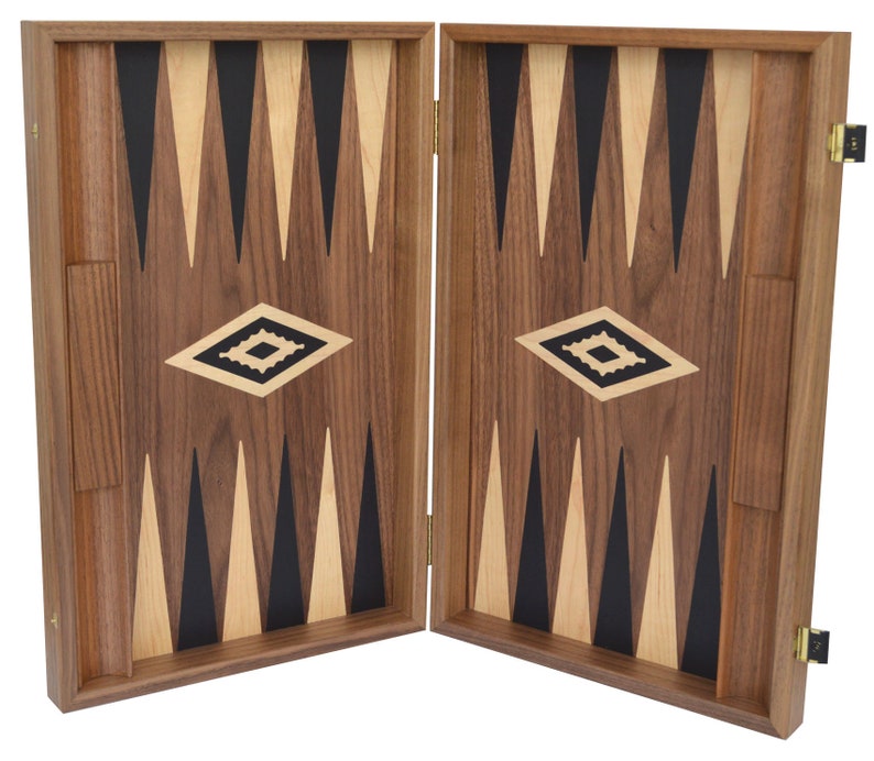 Walnut 19 Backgammon Set Hand Made in Greece | Etsy