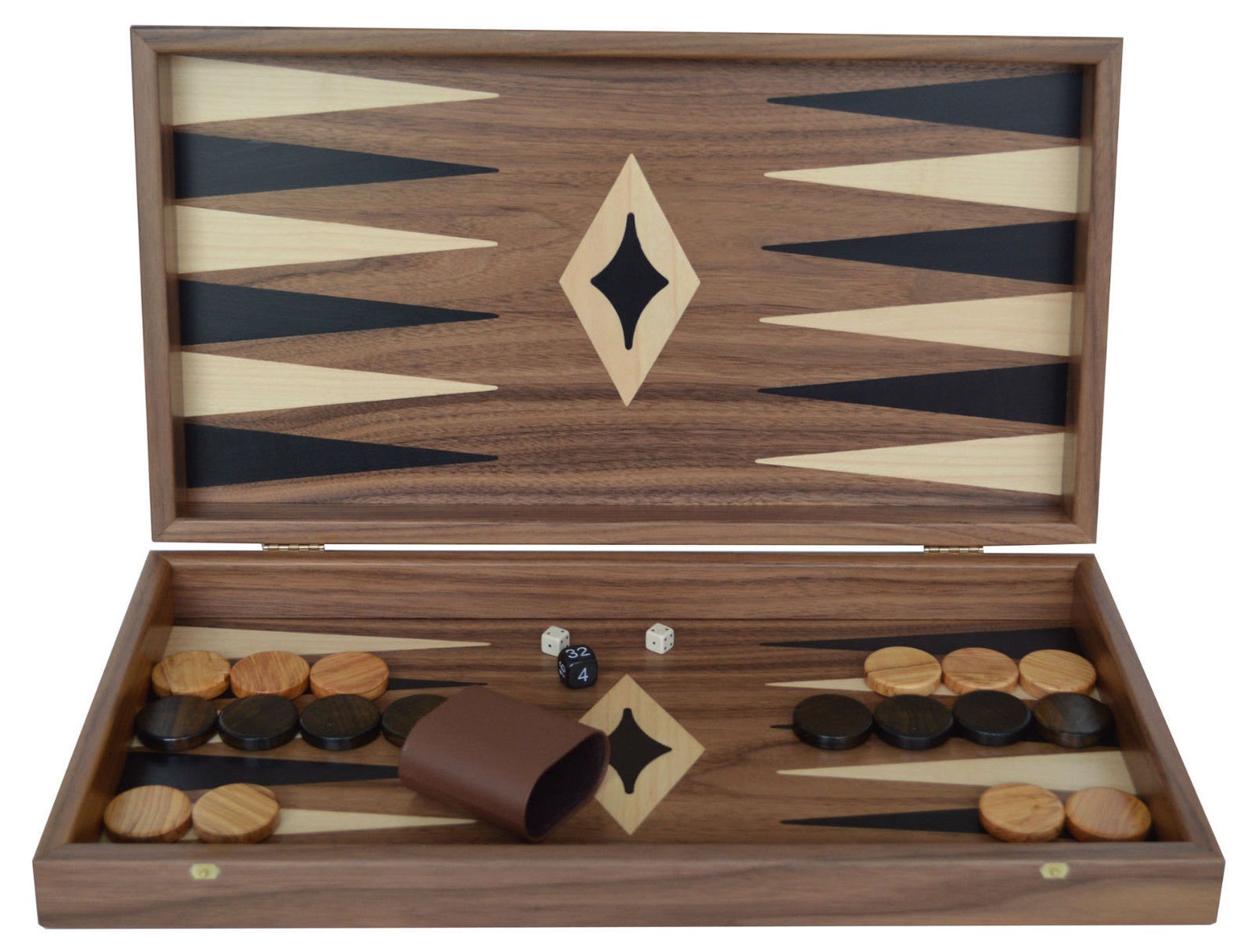 Traditional Walnut Wood Backgammon-chess Set Olive Checkers - Etsy