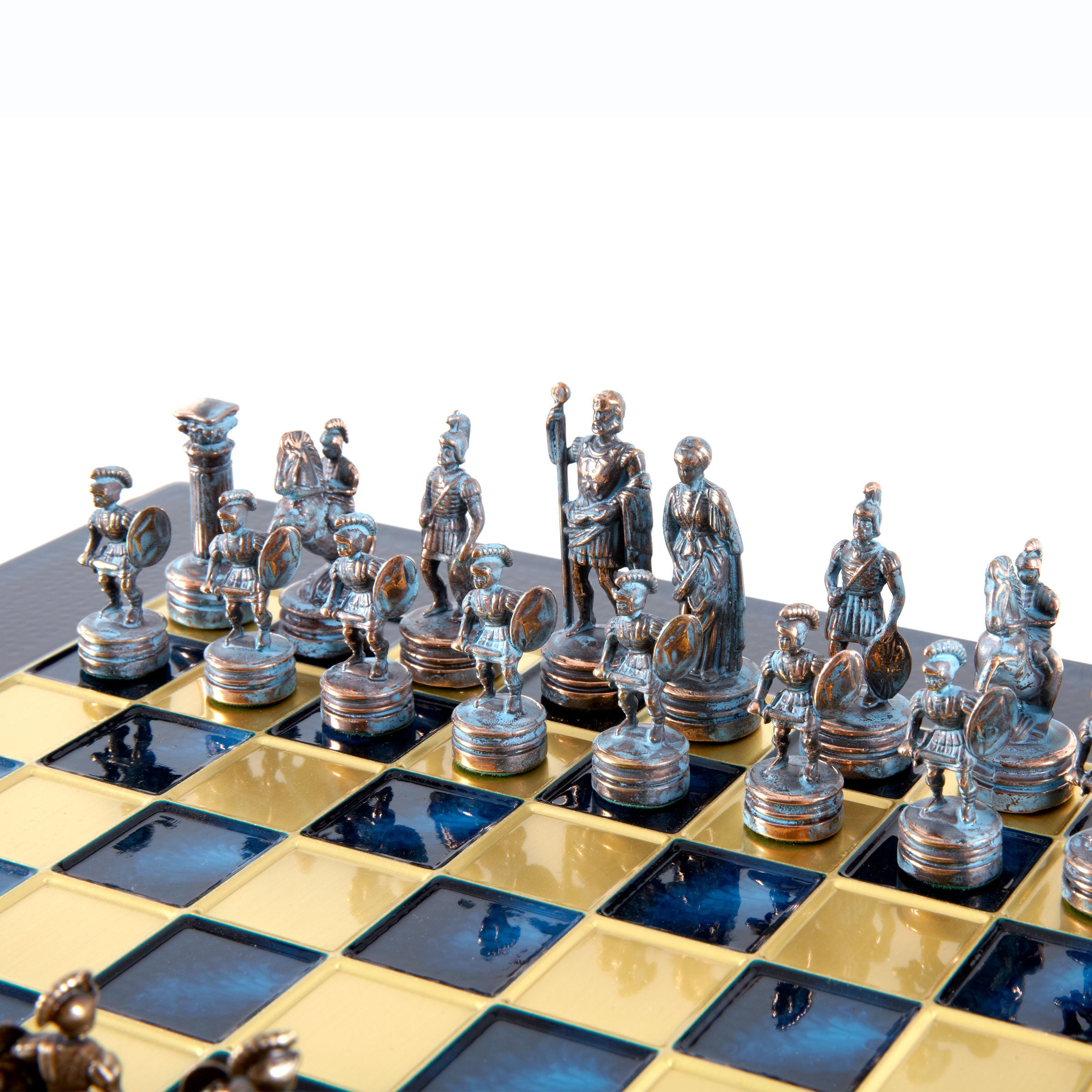 Greek Roman Army Chess Set - Blue&copper With Blue Board - Etsy