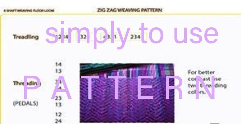 4-shaft Zig Zag Weaving Pattern - Simply to Use/no Need to Read - Etsy