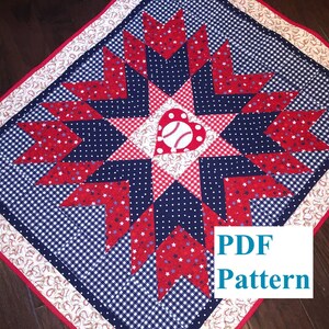 Baseball Baby Quilt Pattern, Full Star Quilt Pattern, Star Baby Quilt ...
