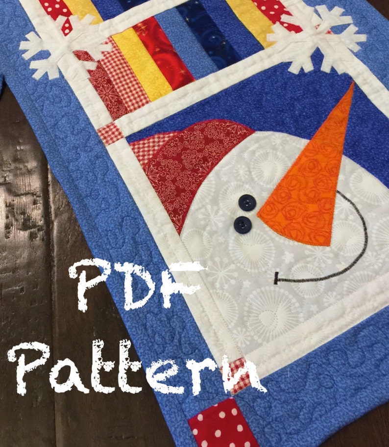 Snowman Quilt Pattern Quilt Pattern Quilted Table Runner - Etsy