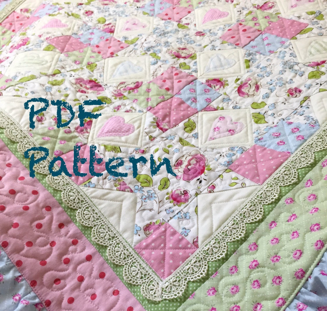 Ruffle Quilt Pattern Baby Girl Quilt Pattern Star & Heart - Etsy Canada