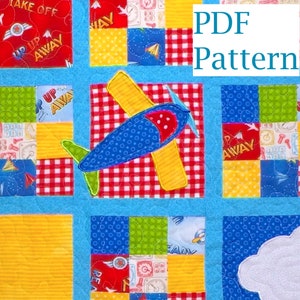 Airplane Baby Quilt Pattern: Patchwork Applique (PDF Pattern) - Etsy