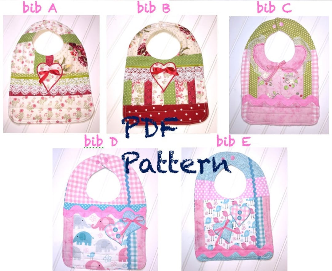 Quilted Baby Bibs Pattern: Cottage Chic Designs (PDF Pattern) - Etsy