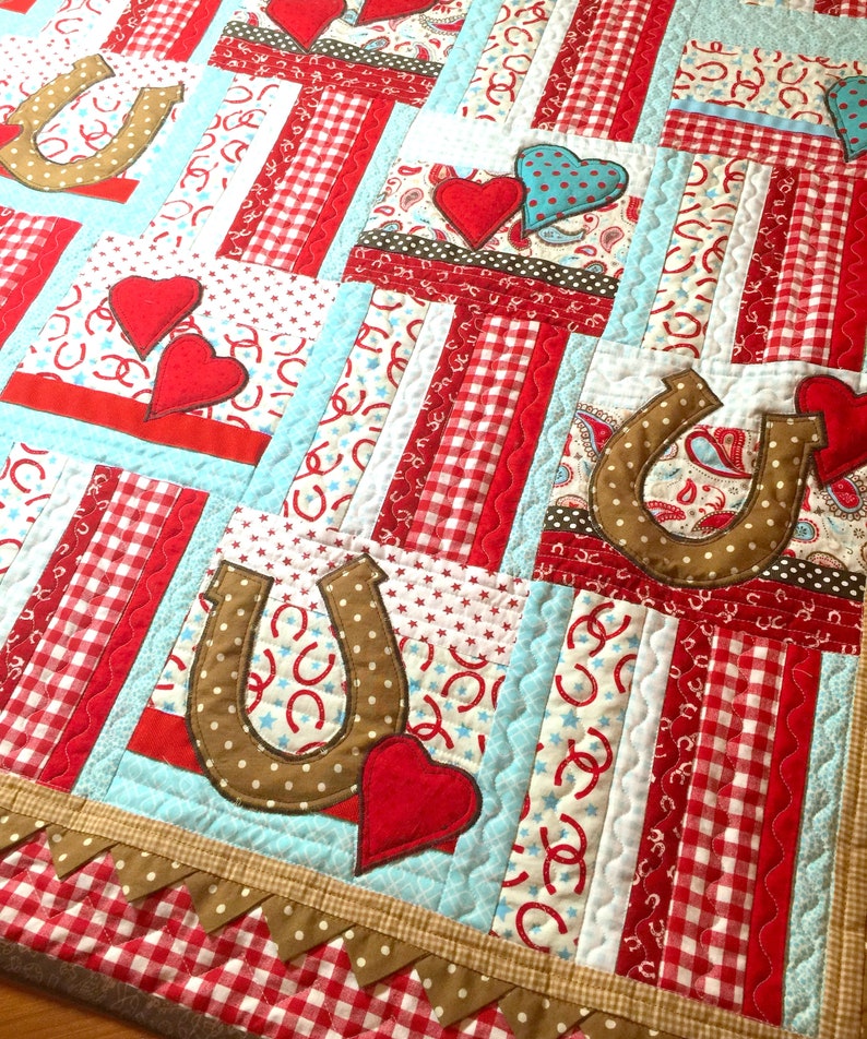 Baby Boy Quilt Pattern, Cowboy Quilt Pattern, Lil' Buckaroo Baby Quilt ...