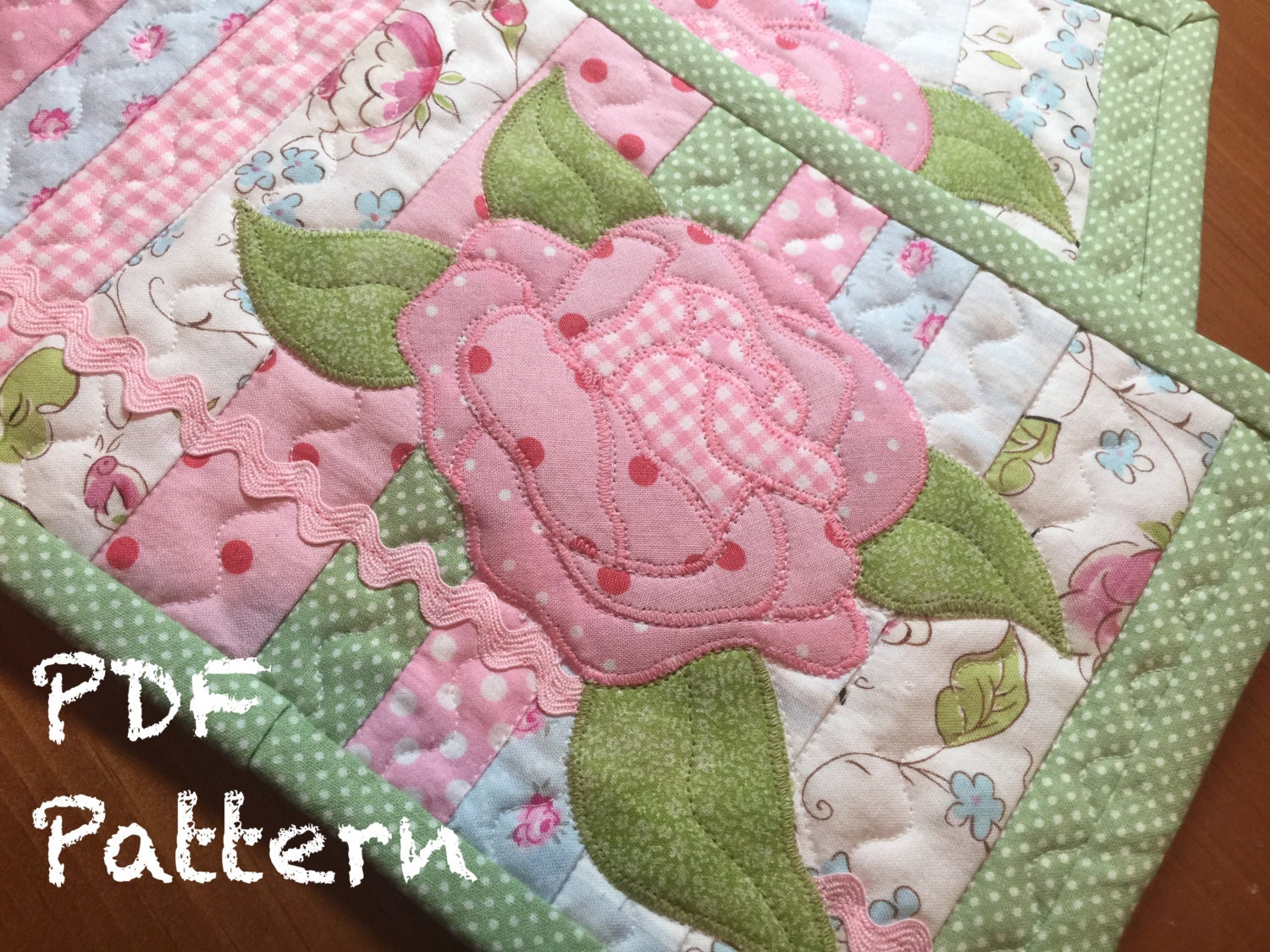 Spring Quilt Pattern With Roses Rose Mug Rug Pattern AND - Etsy
