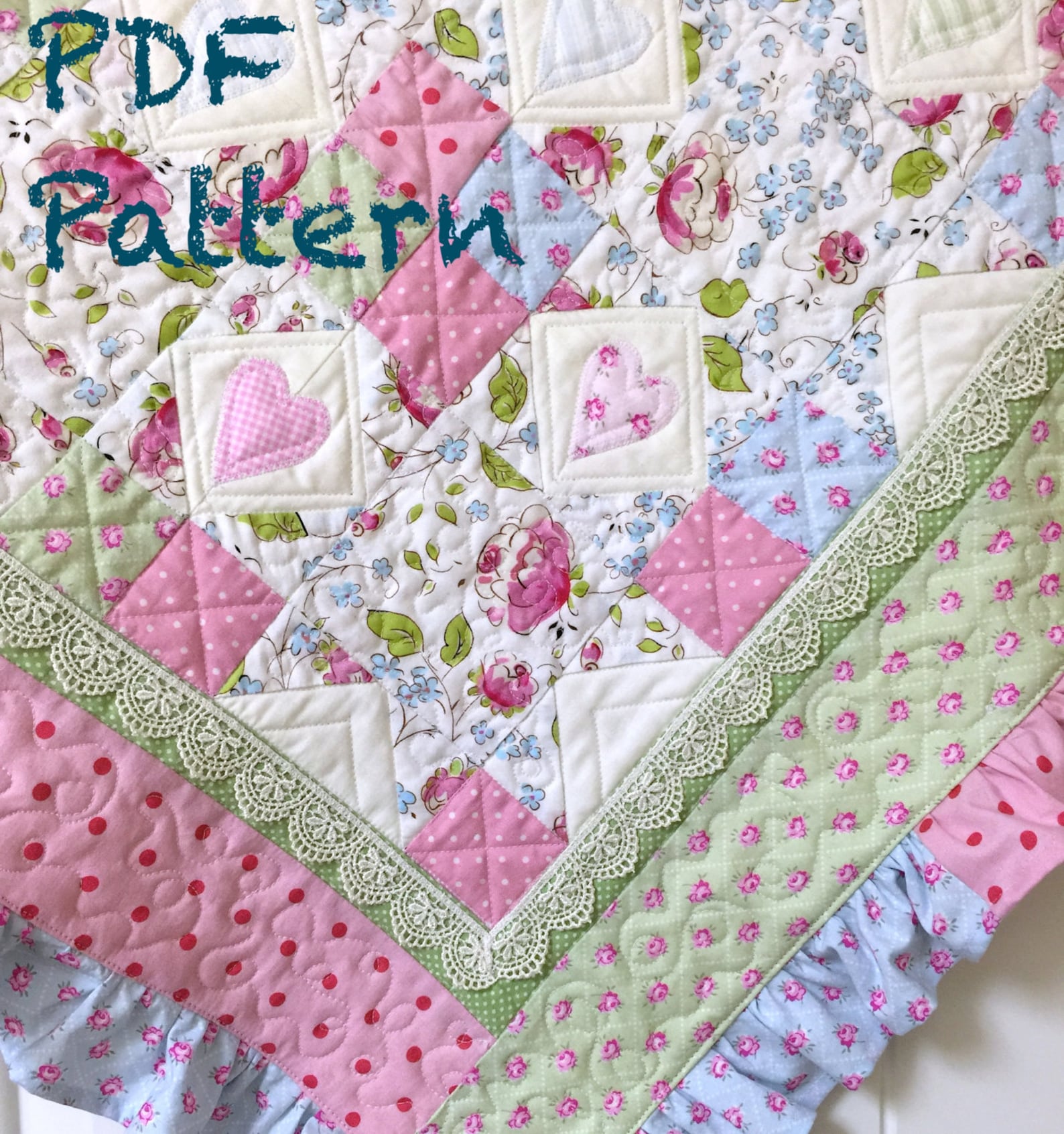 Ruffle Quilt Pattern Baby Girl Quilt Pattern Star & Heart - Etsy Canada