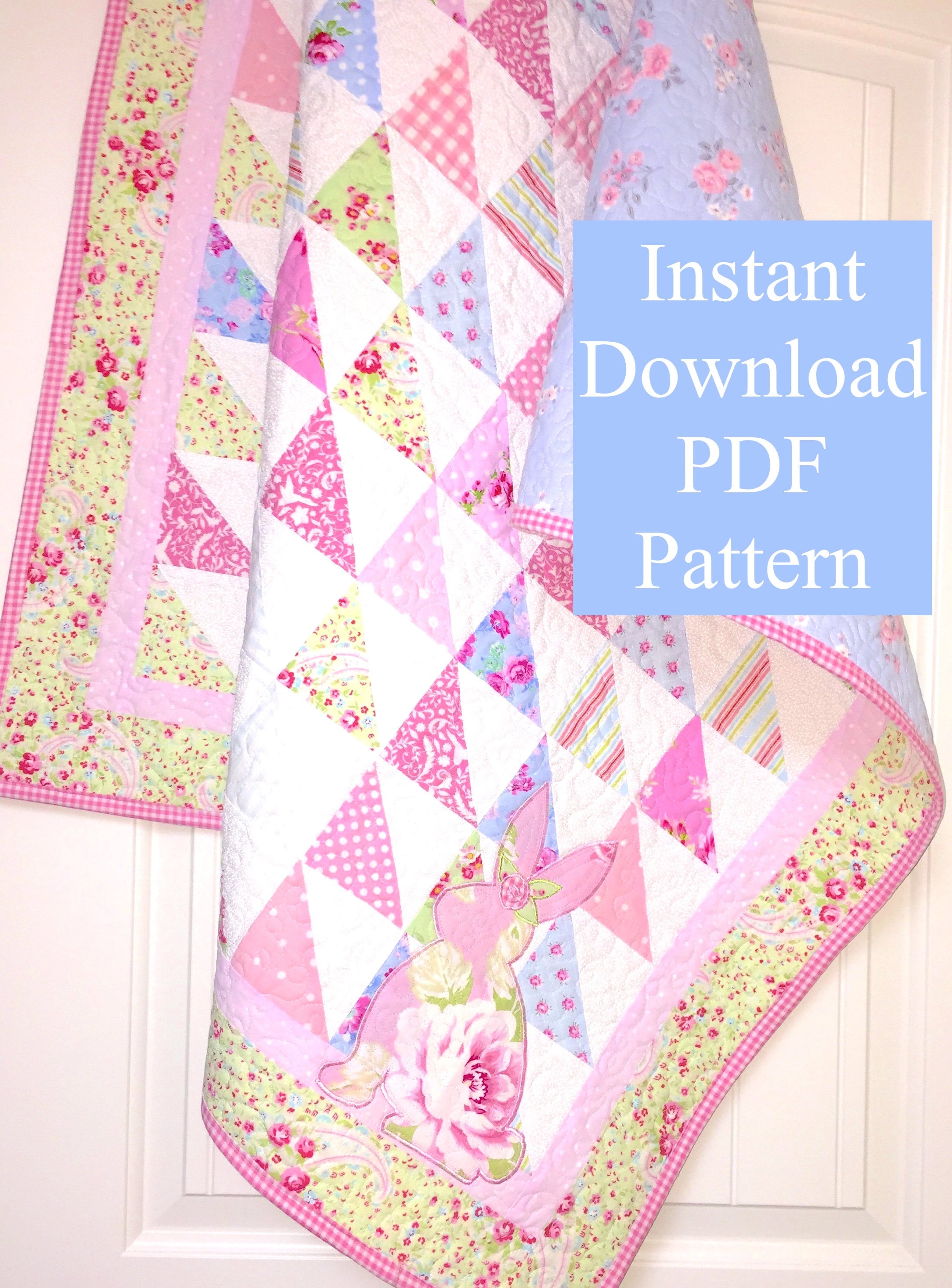 Bunny Baby Quilt Pattern Quilt Pattern With Bunny Farmhouse - Etsy ...