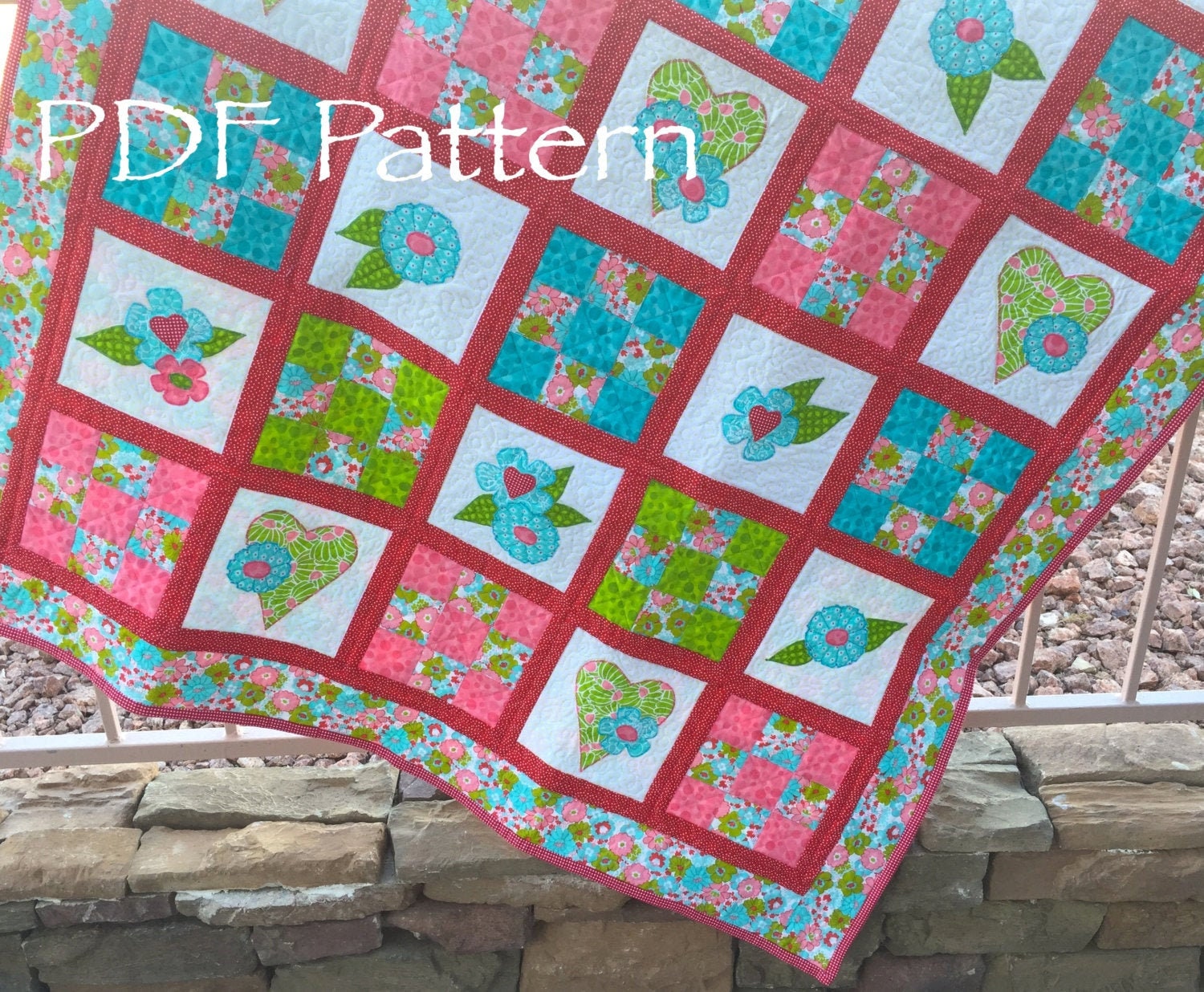 Flower Garden Quilt PATTERN Baby Girl Quilt Pattern Quilt - Etsy