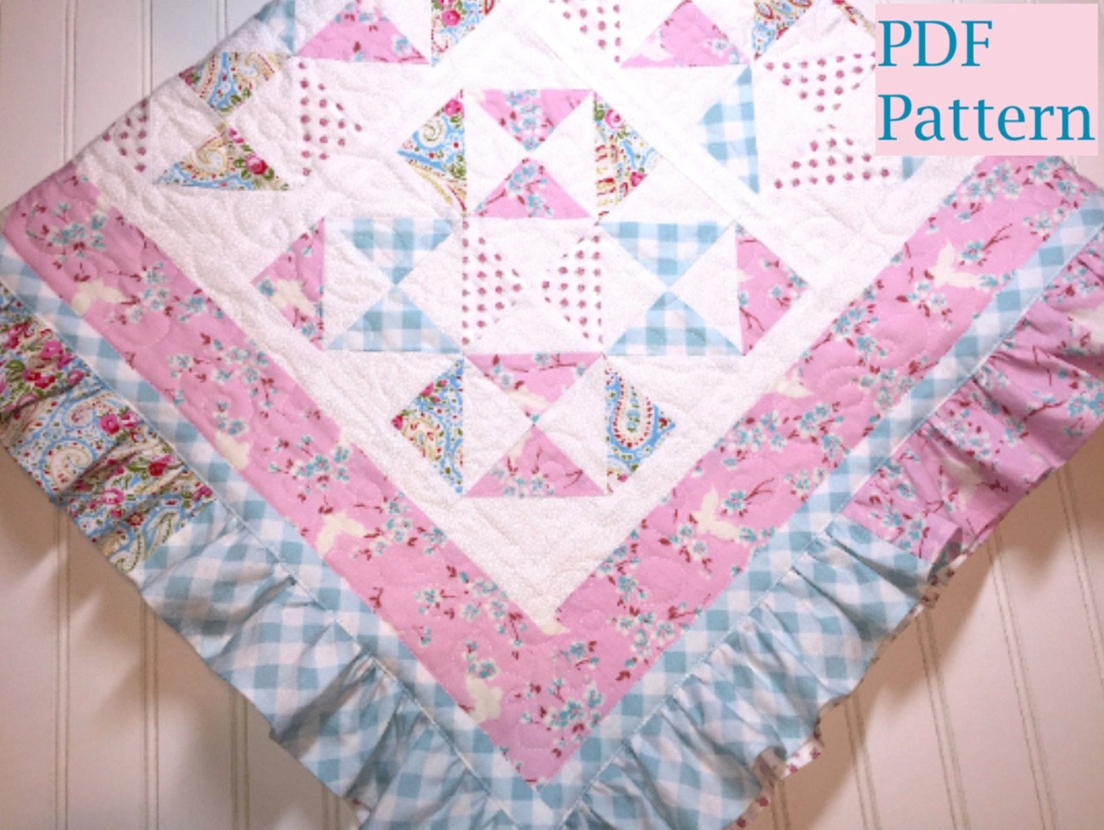Ruffle Baby Quilt Pattern: Tumbling Hourglass Design (PDF Pattern) - Etsy