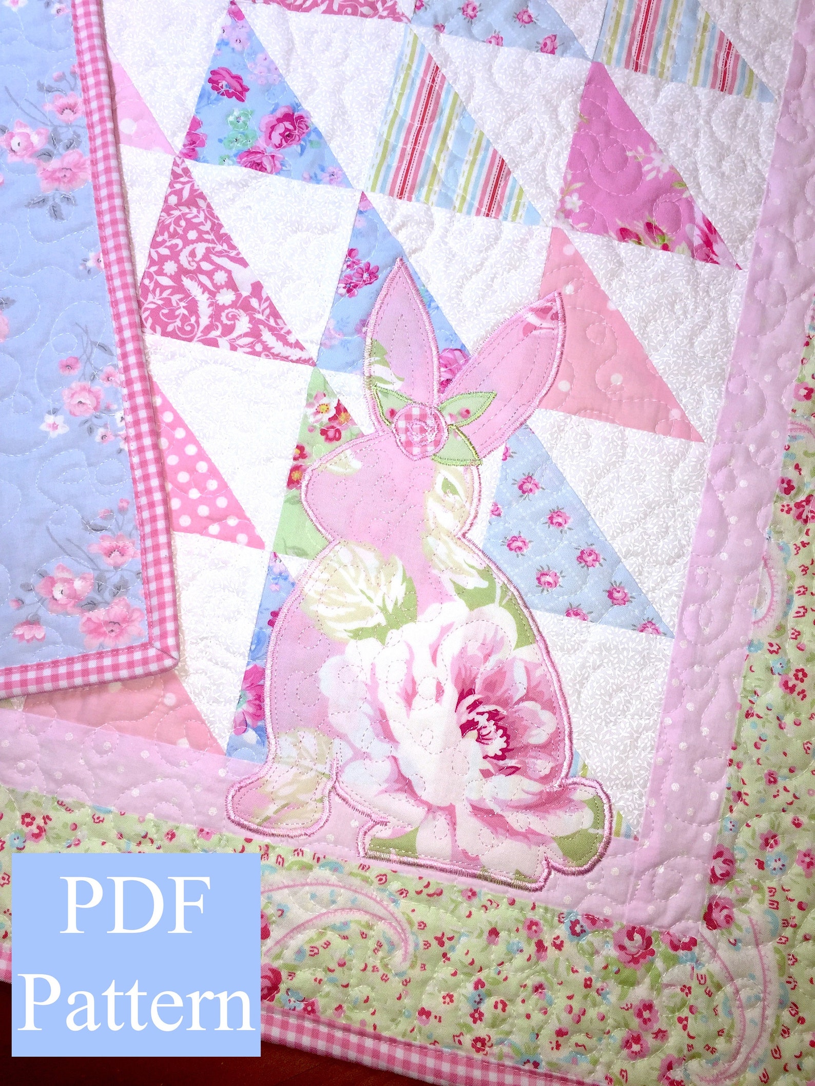 Bunny Baby Quilt Pattern Quilt Pattern With Bunny Farmhouse - Etsy ...