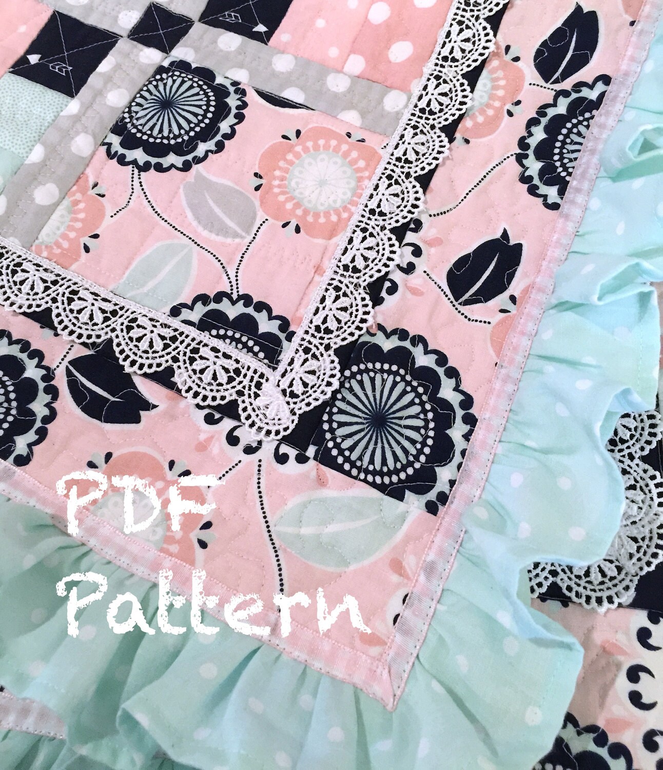 Ruffle Baby Girl Quilt Pattern, Ruffle Quilt Pattern, Baby Girl Quilt ...