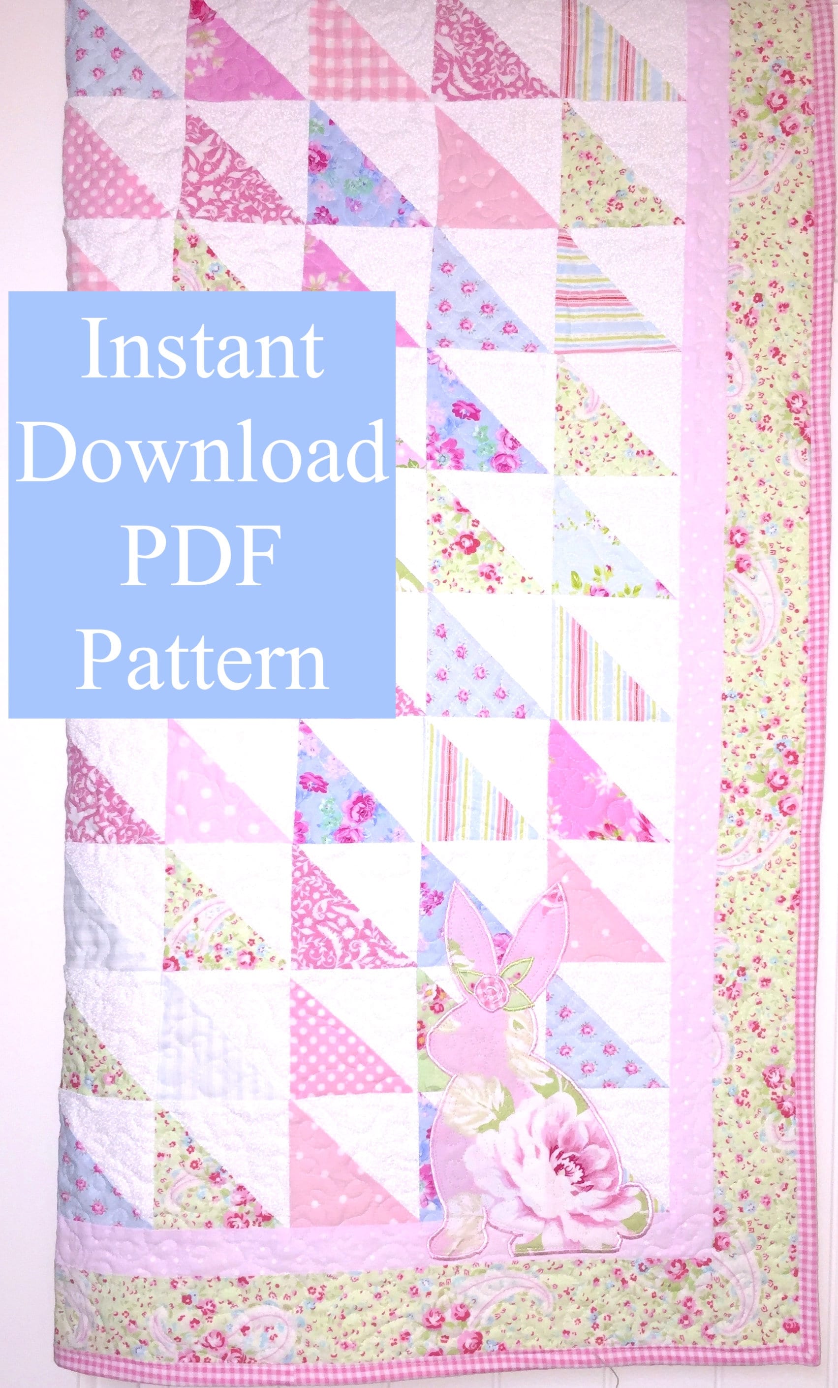 Bunny Baby Quilt Pattern Quilt Pattern With Bunny Farmhouse - Etsy ...