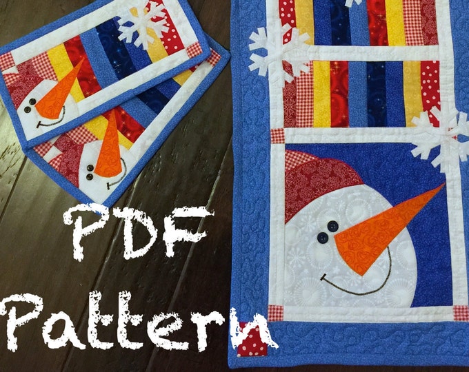 Snowman Quilt Pattern Quilt Pattern Quilted Table Runner - Etsy