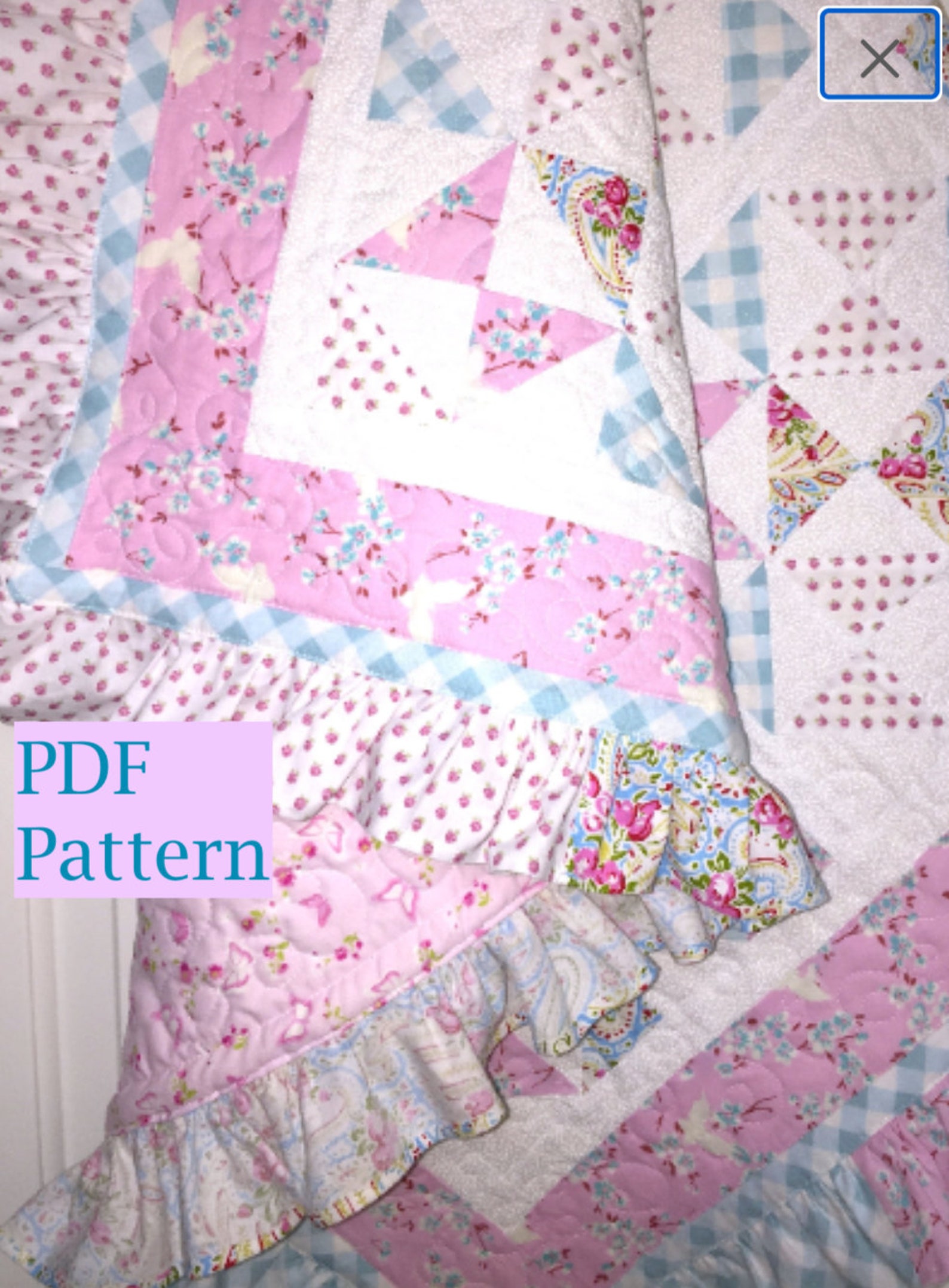 Ruffle Baby Quilt Pattern: Tumbling Hourglass Design (PDF Pattern) - Etsy