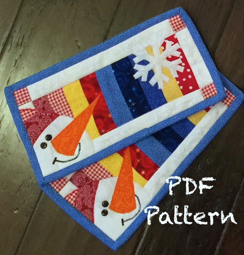 Snowman Quilt Pattern Quilt Pattern Quilted Table Runner - Etsy
